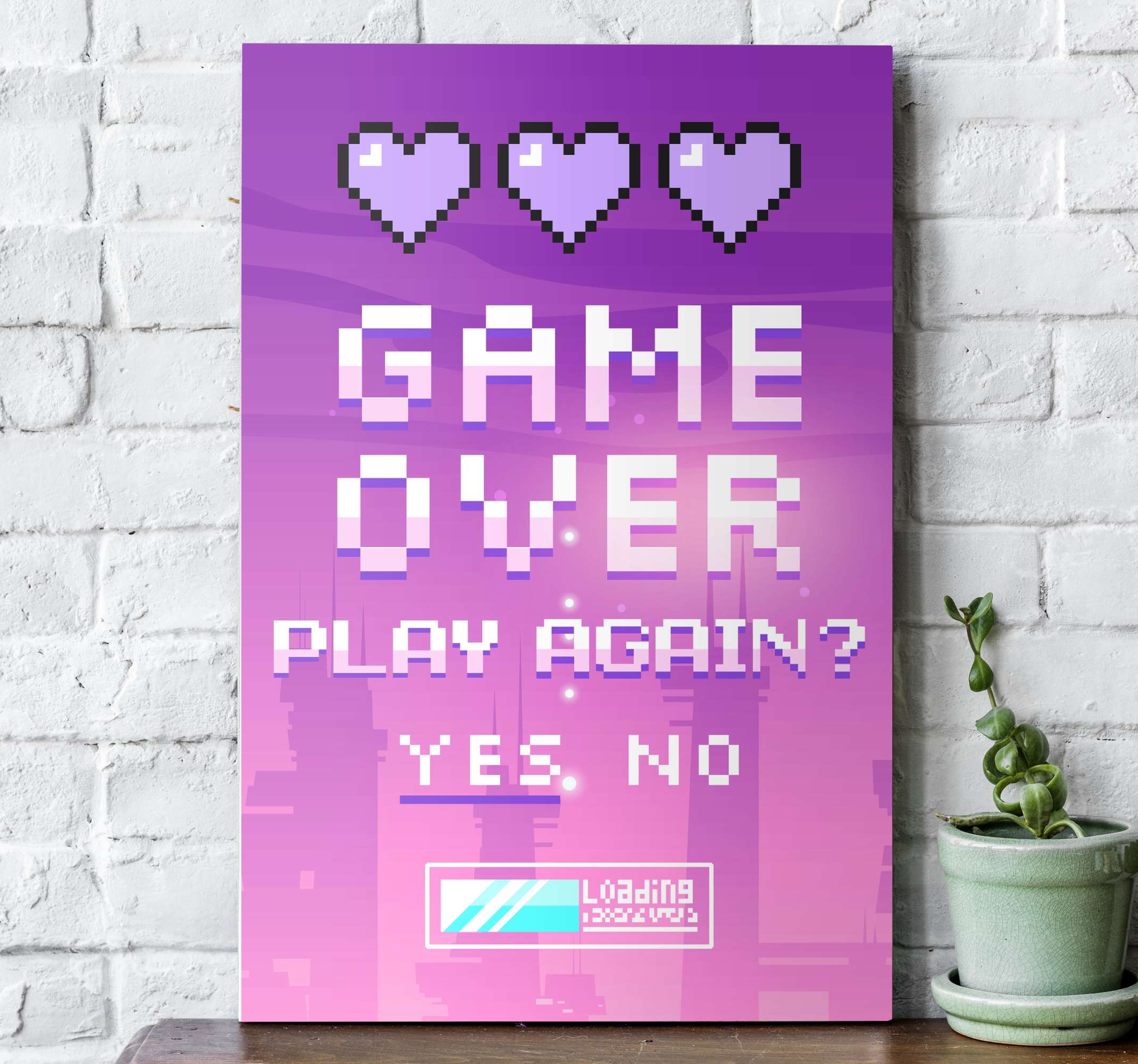 Game over teen canvas prints - TenStickers
