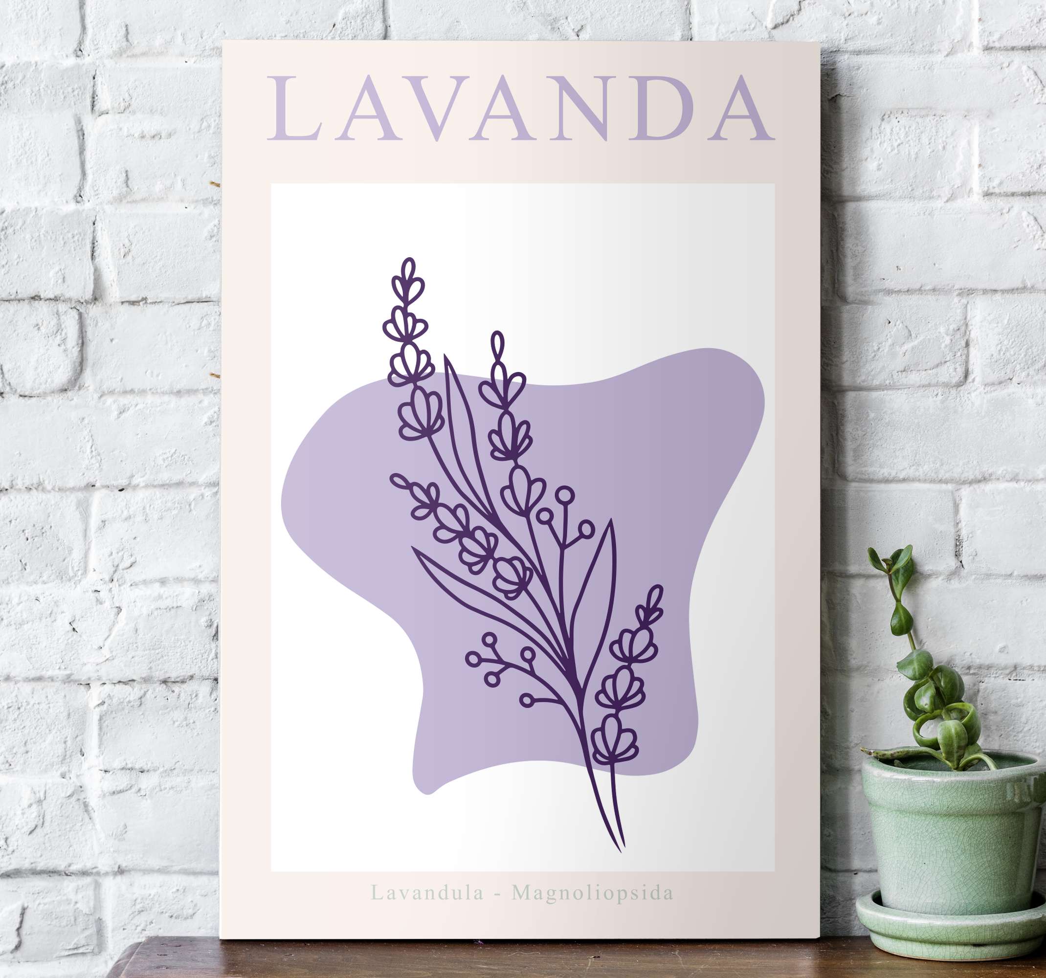 Cuadro decorativo lavanda minimalista - TenVinilo
