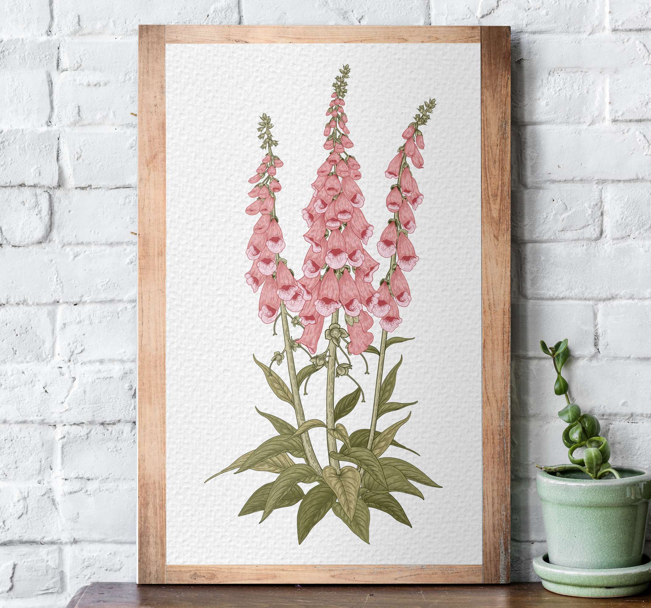 Pink flowers retro canvas prints - TenStickers