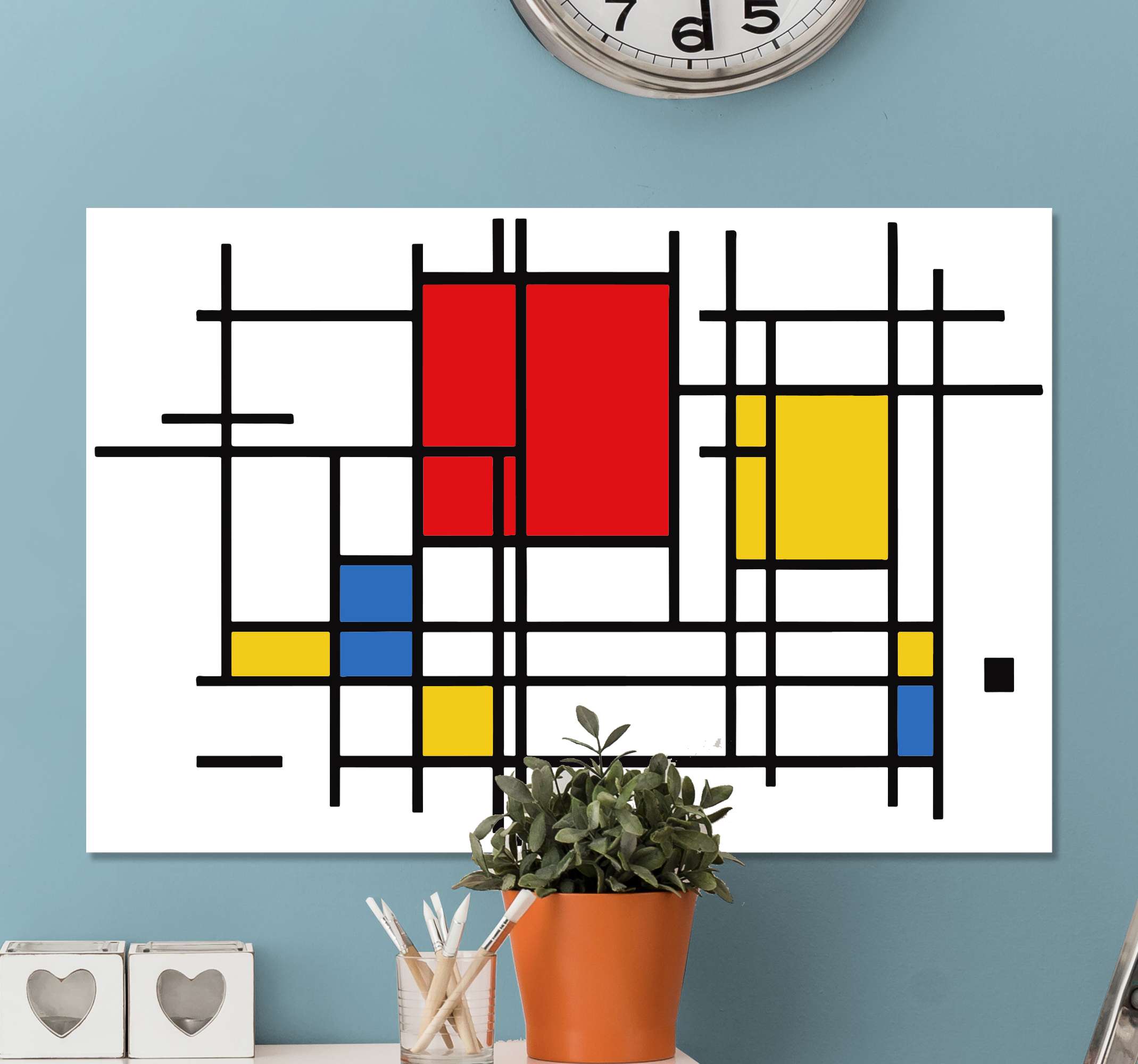 Cuadro figuras geométricas arte de líneas - TenVinilo