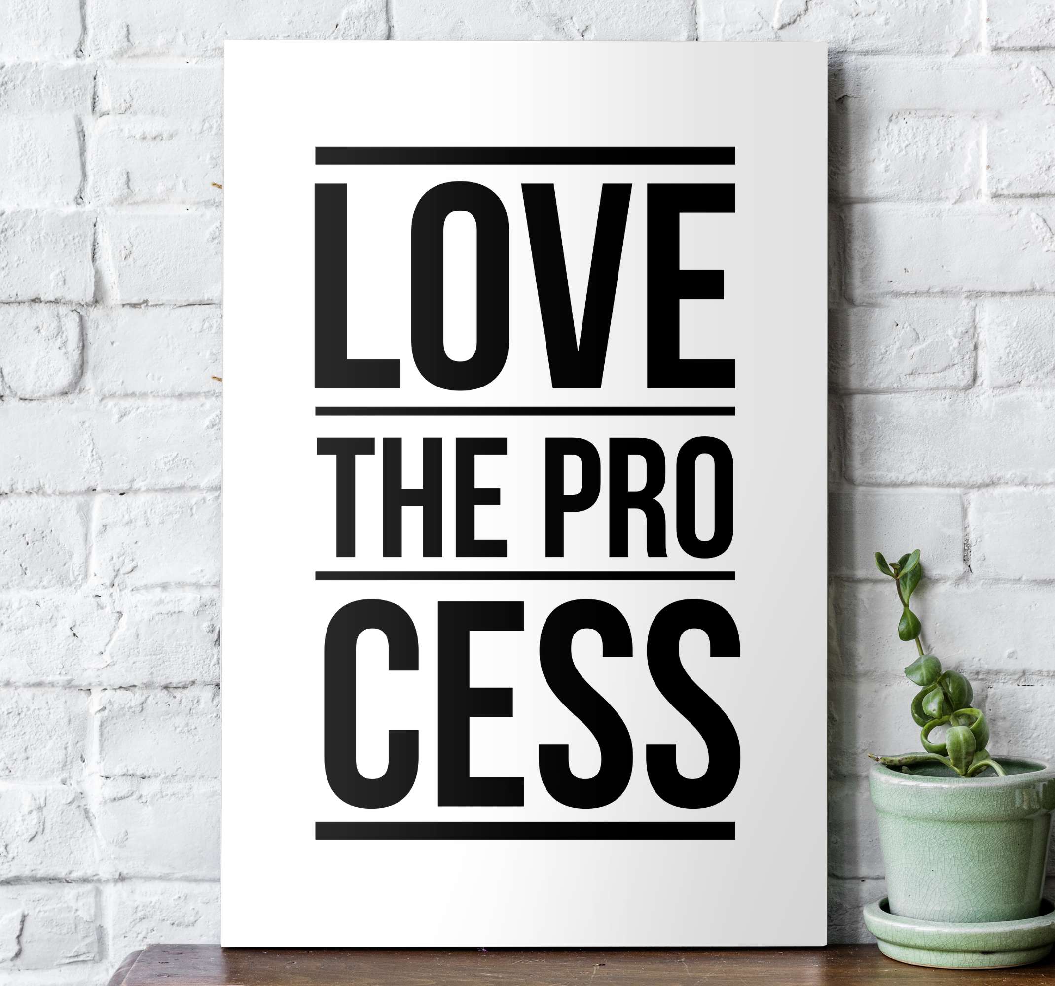 love the process text inspirational wall art - TenStickers