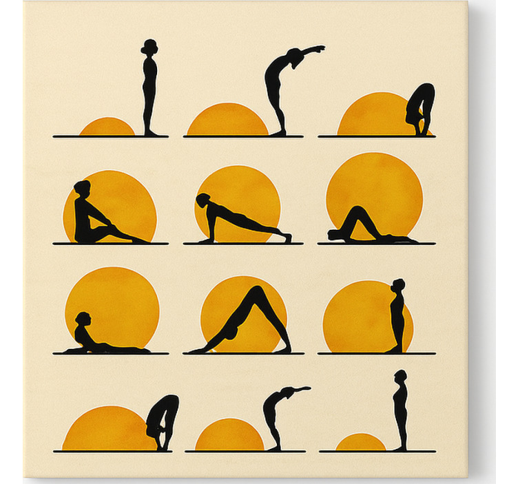Tableau sports positions de yoga au soleil