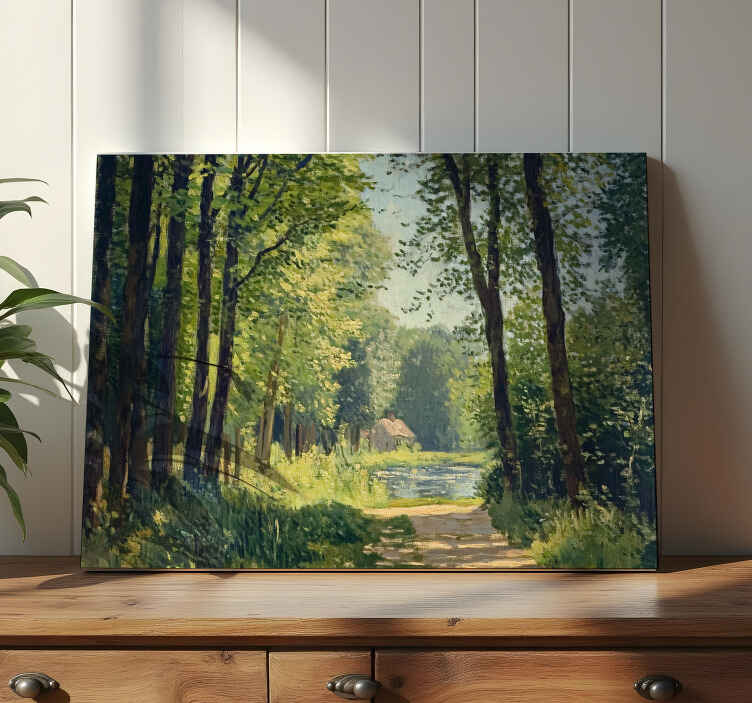 Green forest landscape canvas