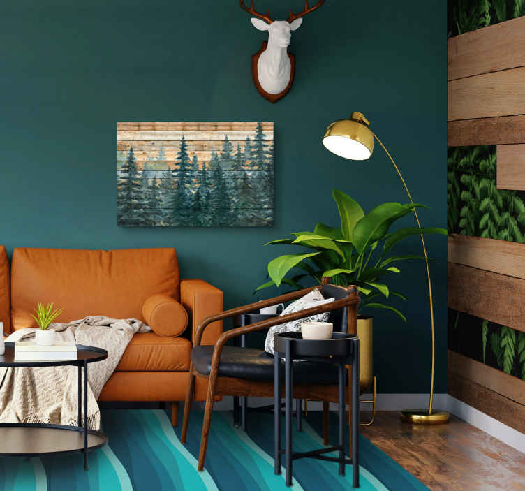 Tableau arbres majestueuse forêt de pins