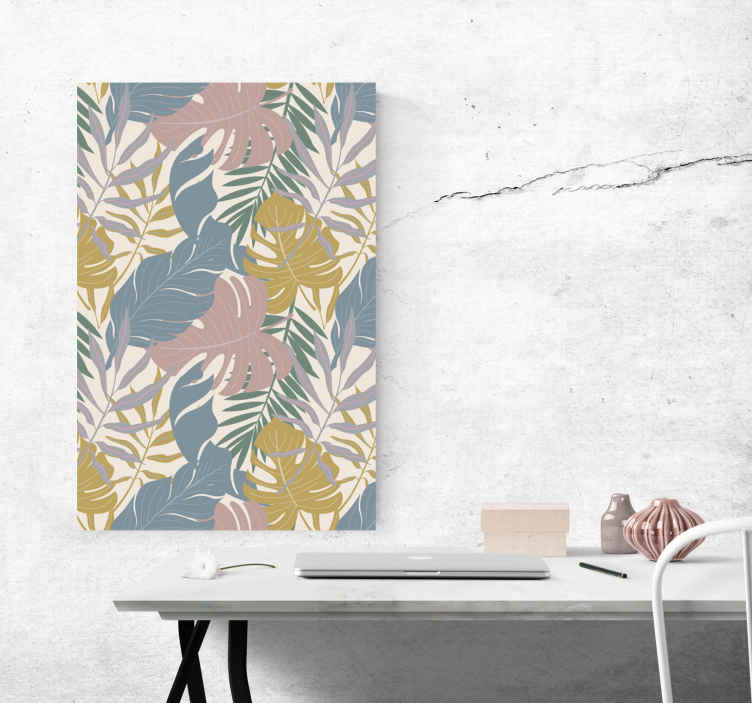 Quadro con disegno di Foglie Colorate - TenStickers