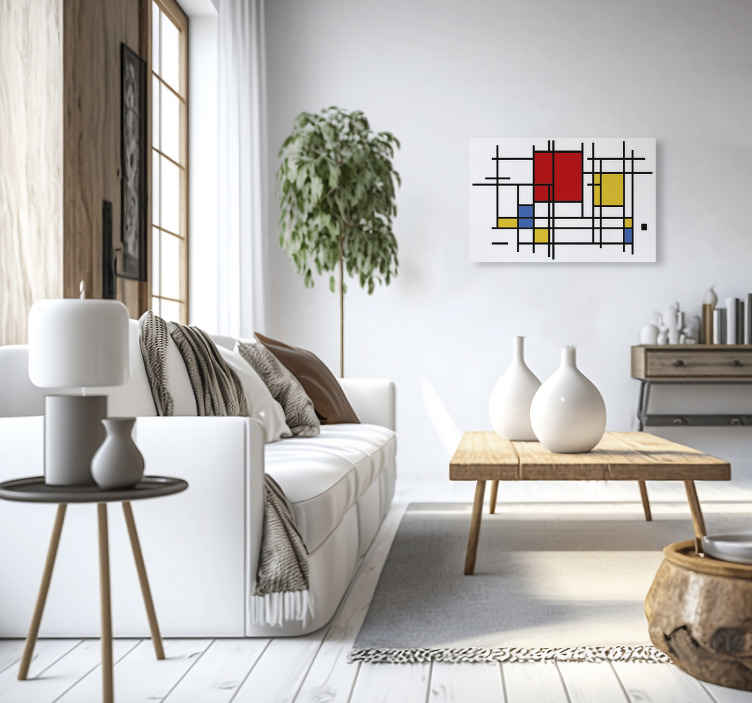 Cuadro figuras geométricas arte de líneas - TenVinilo