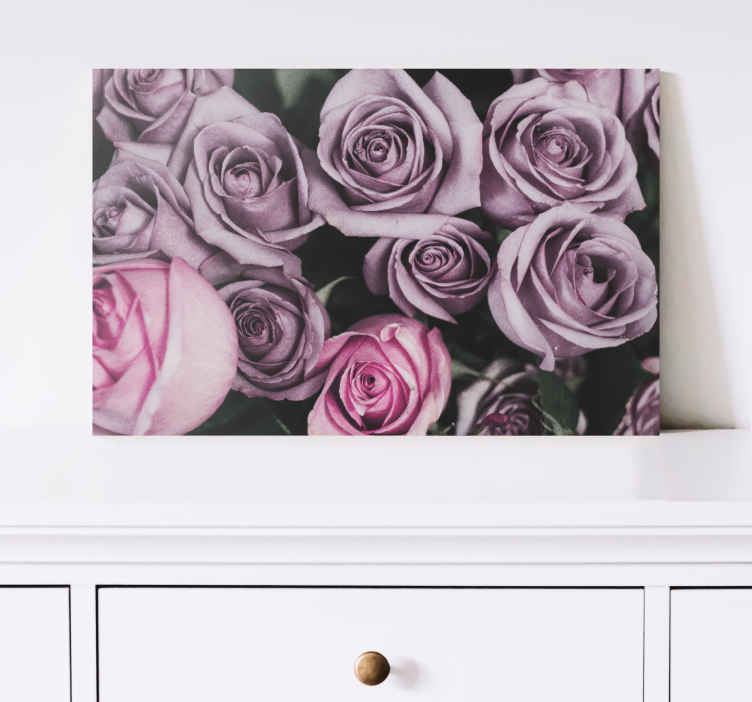 Rosa roser design blomste lerretsbilde - Tenstickers