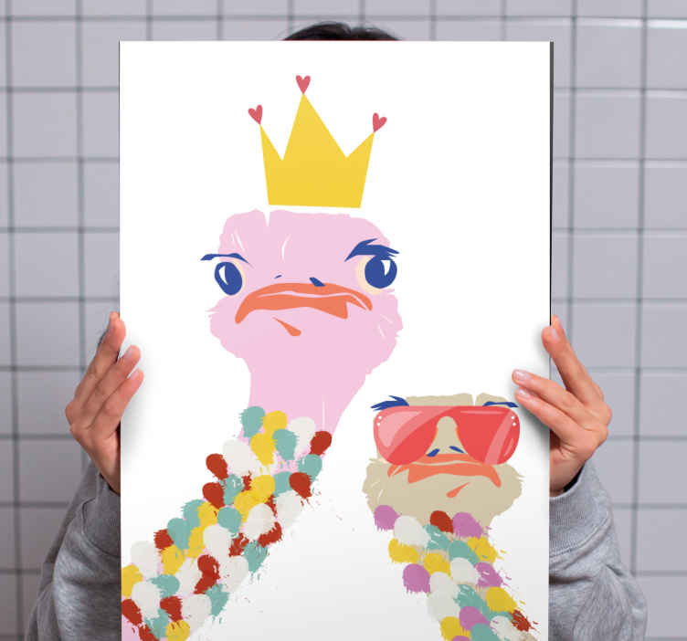 Kronet struts dyr lerretsbilde