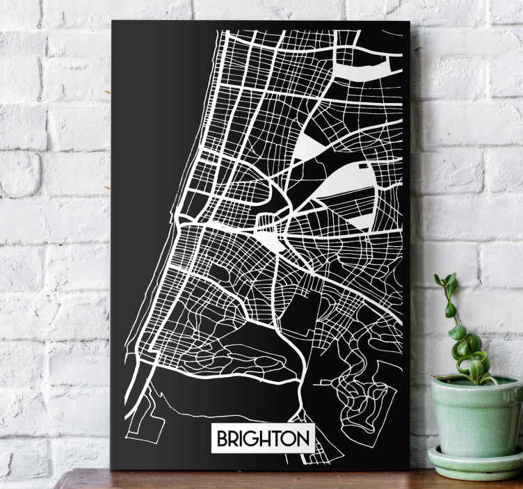 Brighton Topographic Map City prints - TenStickers
