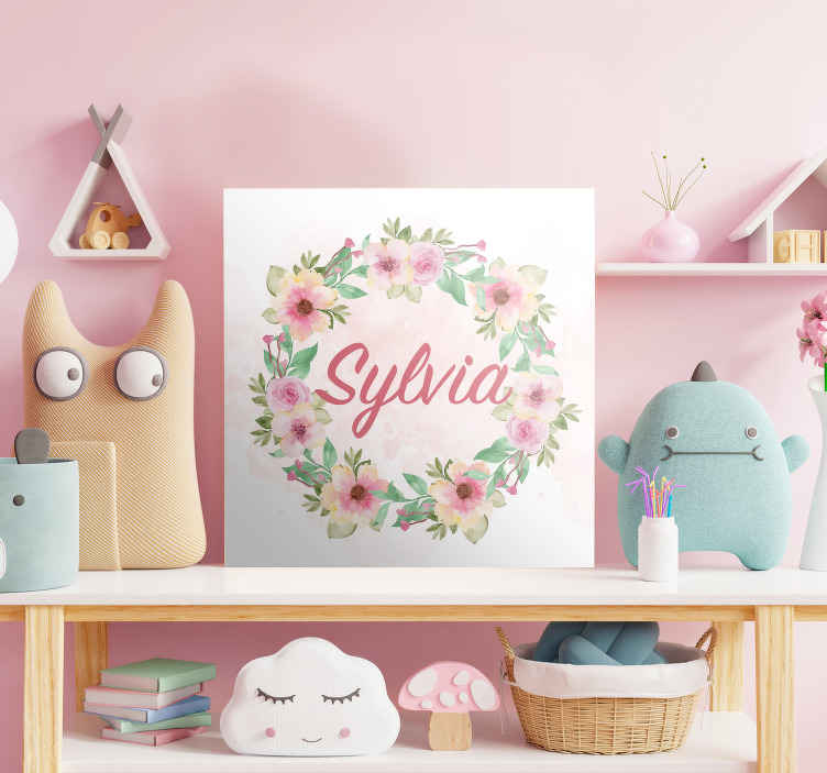 Tableau personnalisable fleurs de printemps aquarelle