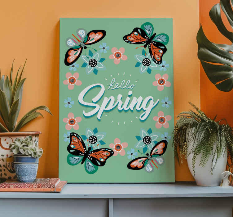 hello spring living room wall art