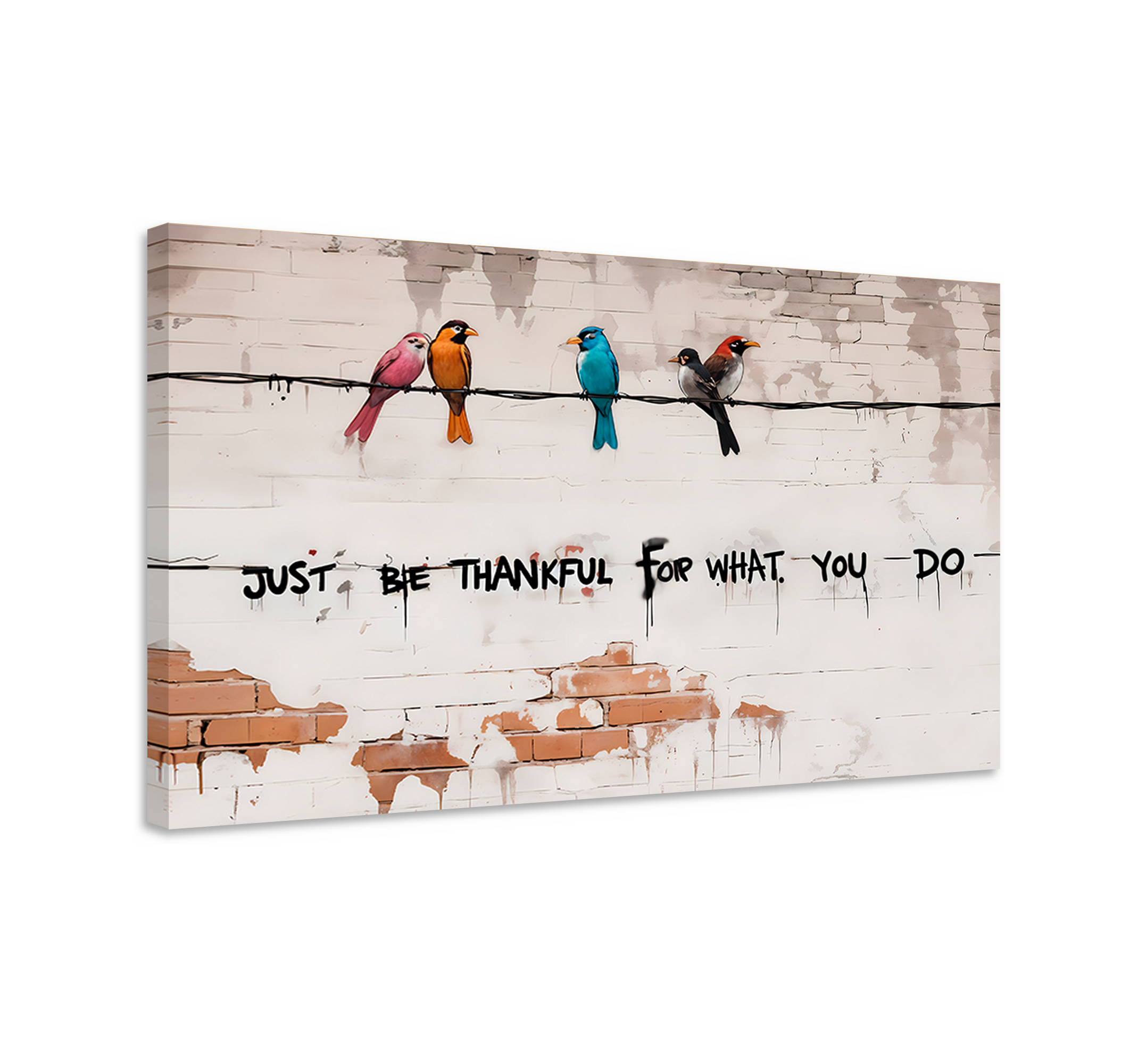 Cuadro arte pájaros sentados