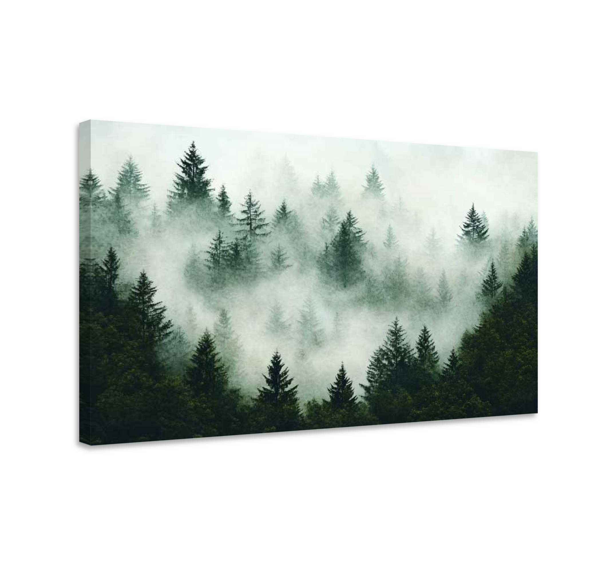 Foggy forest landscape canvas