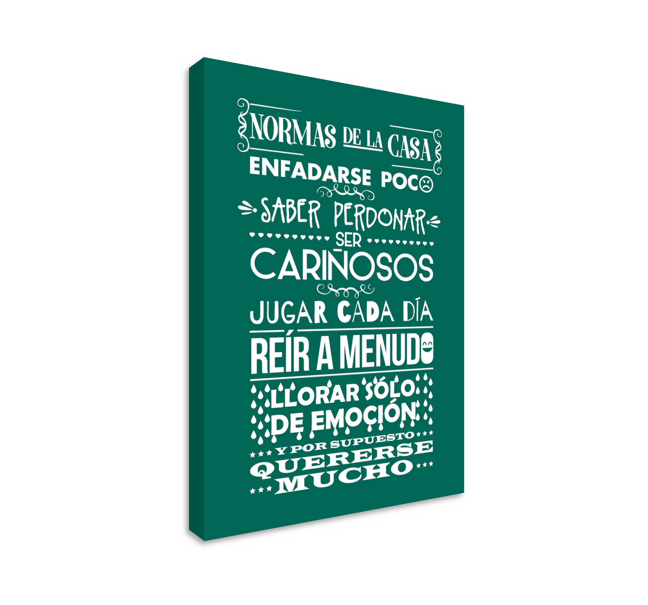 Cuadro para recibidor reglas de la casa