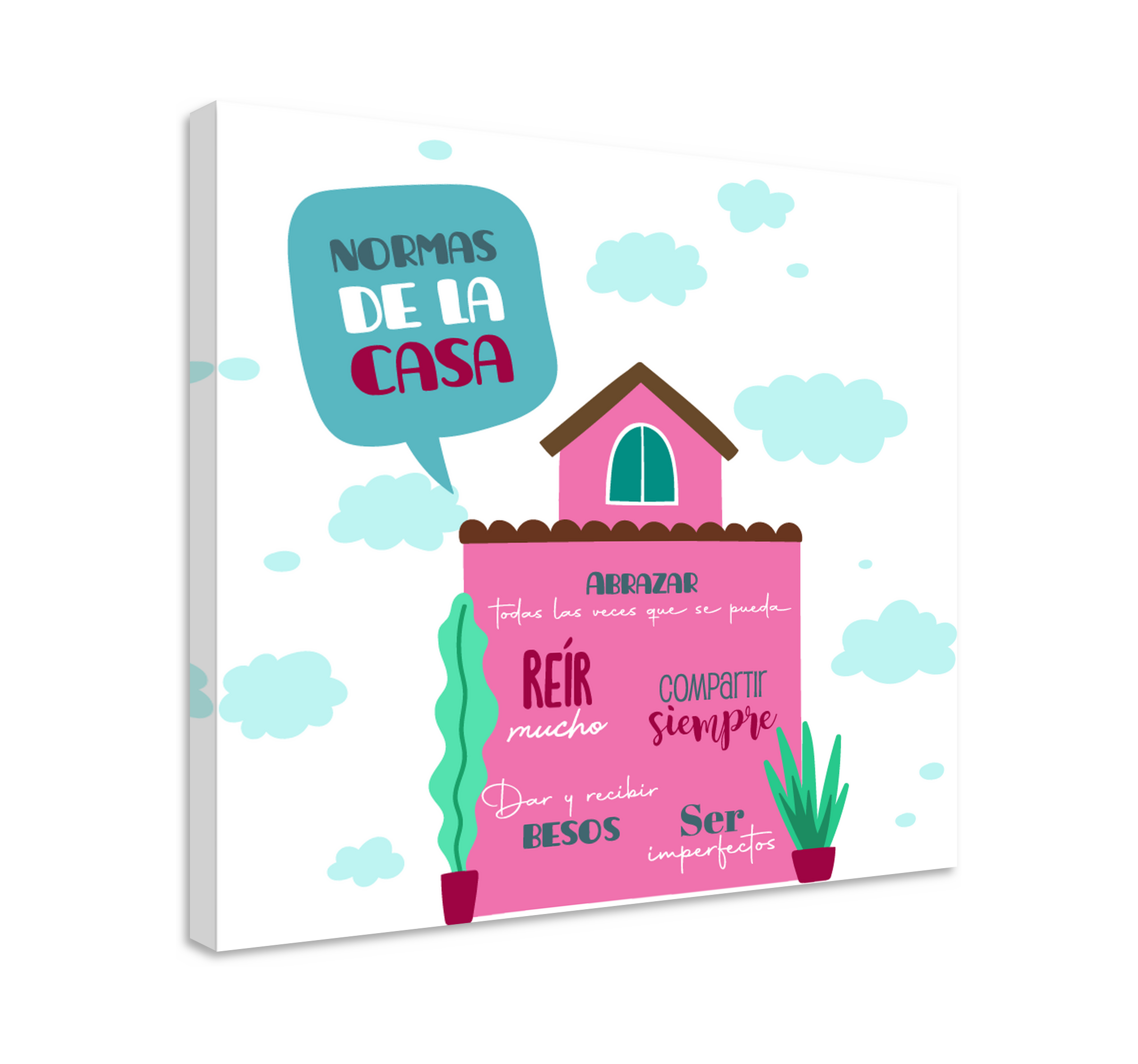 Cuadro para recibidor reglas de casa - TenVinilo