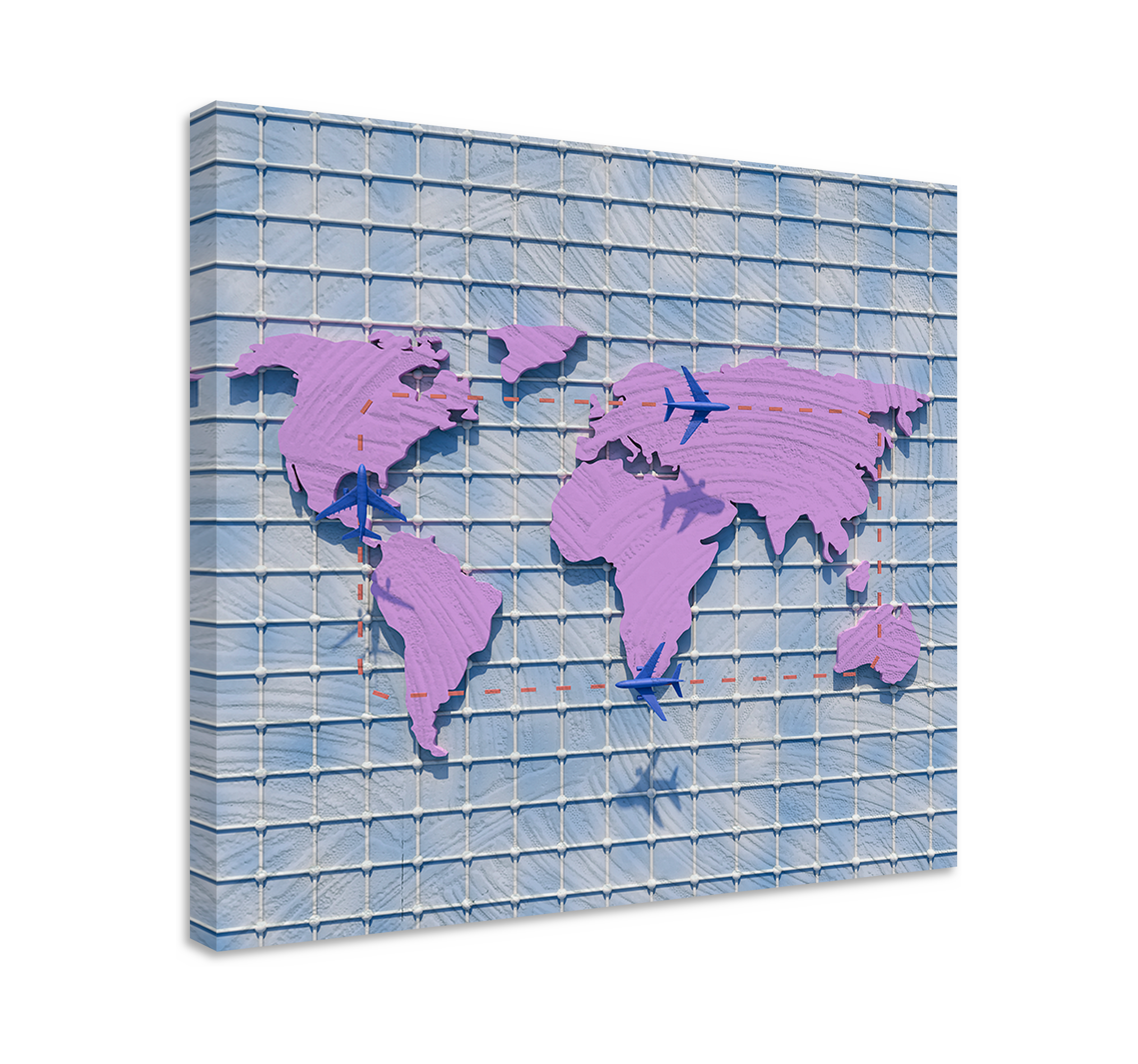 Stylized Global Map world map wall art