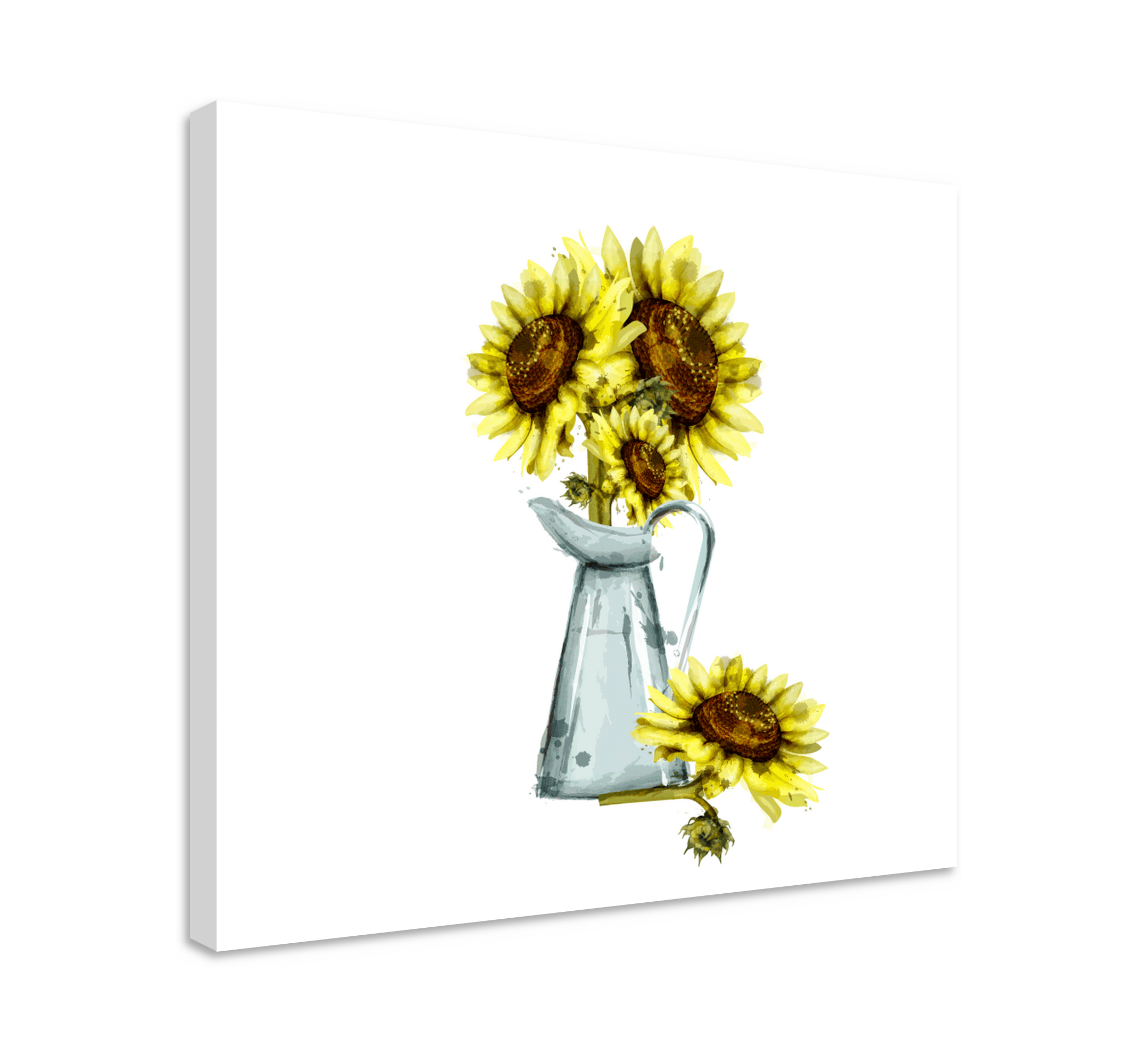 Solrosor kruka blommigcanvas tavla - Tenstickers