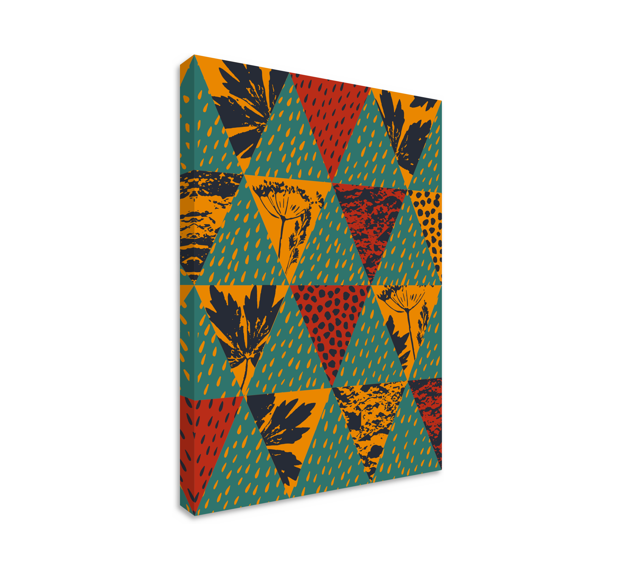 Geometrisk Trekant Kunst Grå Geometrisk Art Deco Print Fototapet