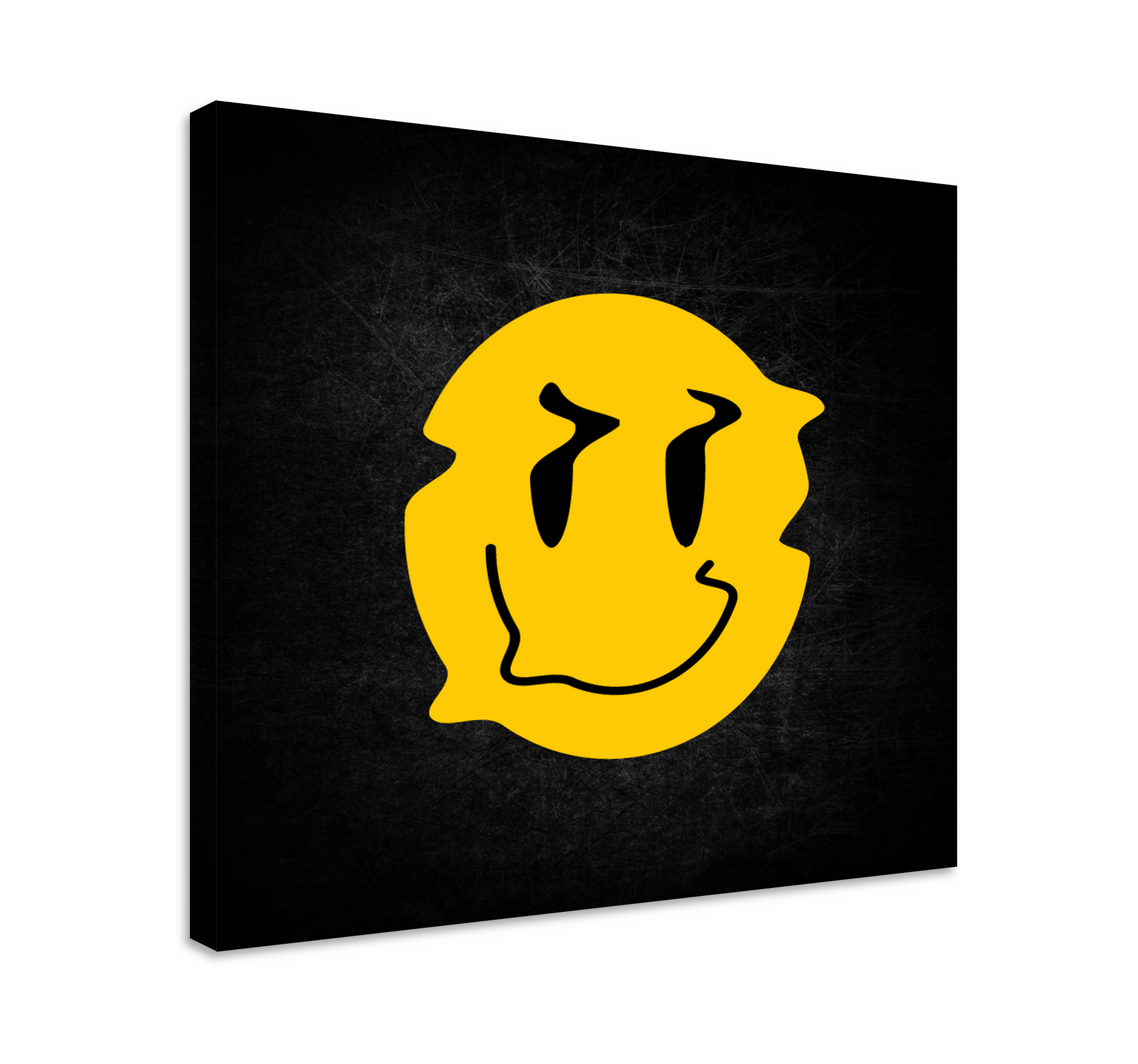 Yellow distorted smile modern art prints on canvas - TenStickers