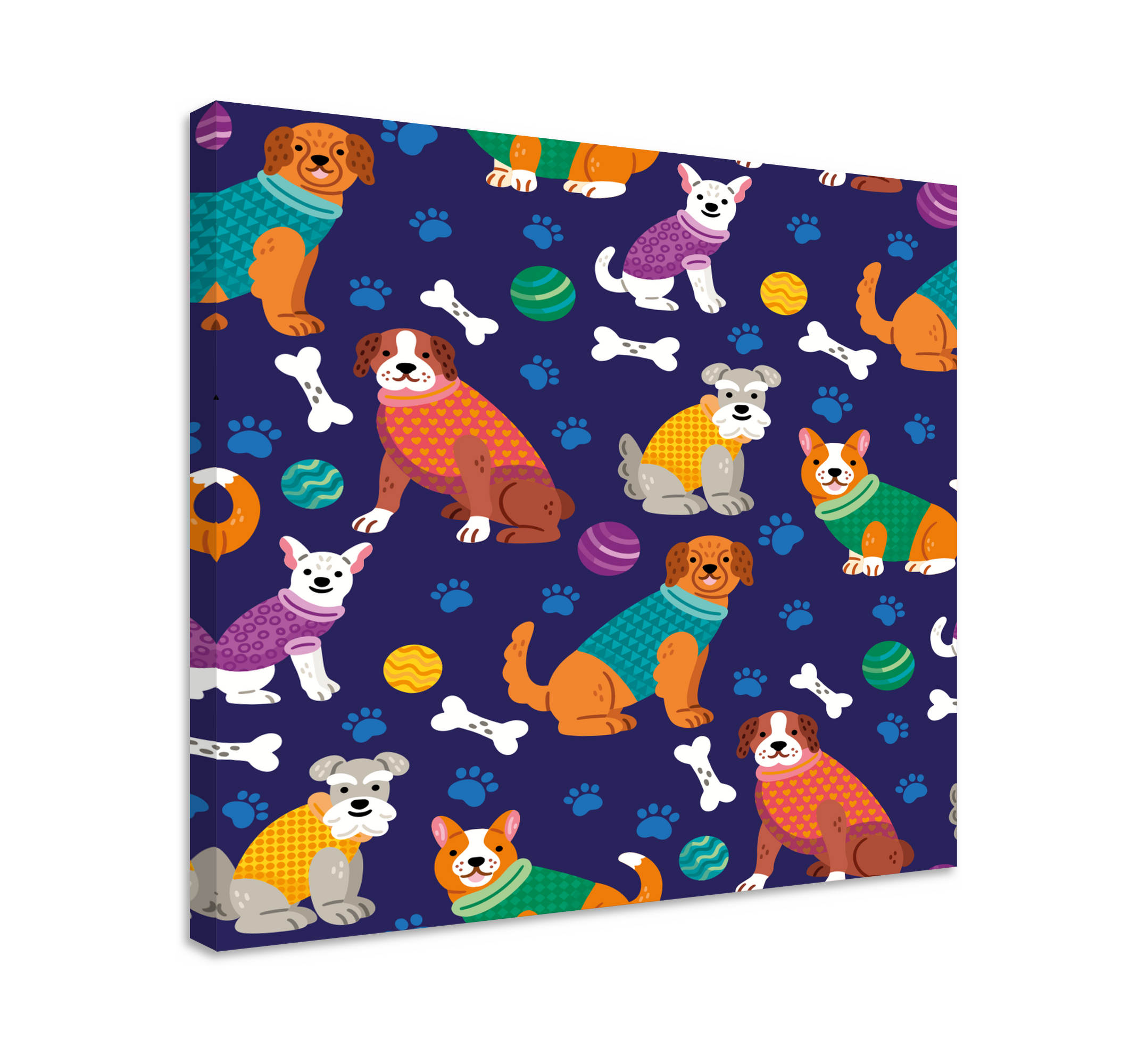 úžasné barevné obrázky na pozadí psa na plátně - TenStickers