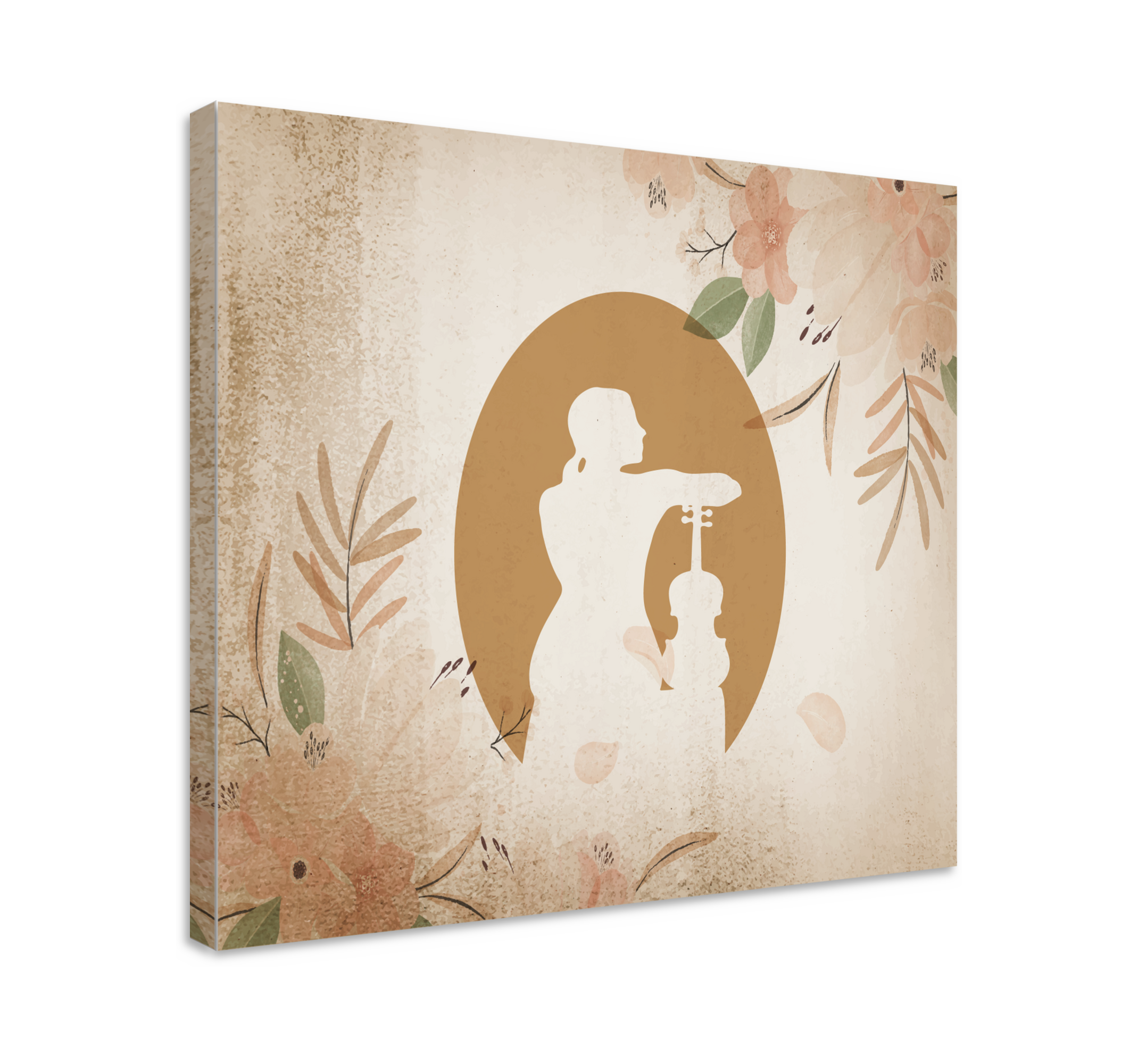 Huslista silueta v sede hudba na plátne - Tenstickers