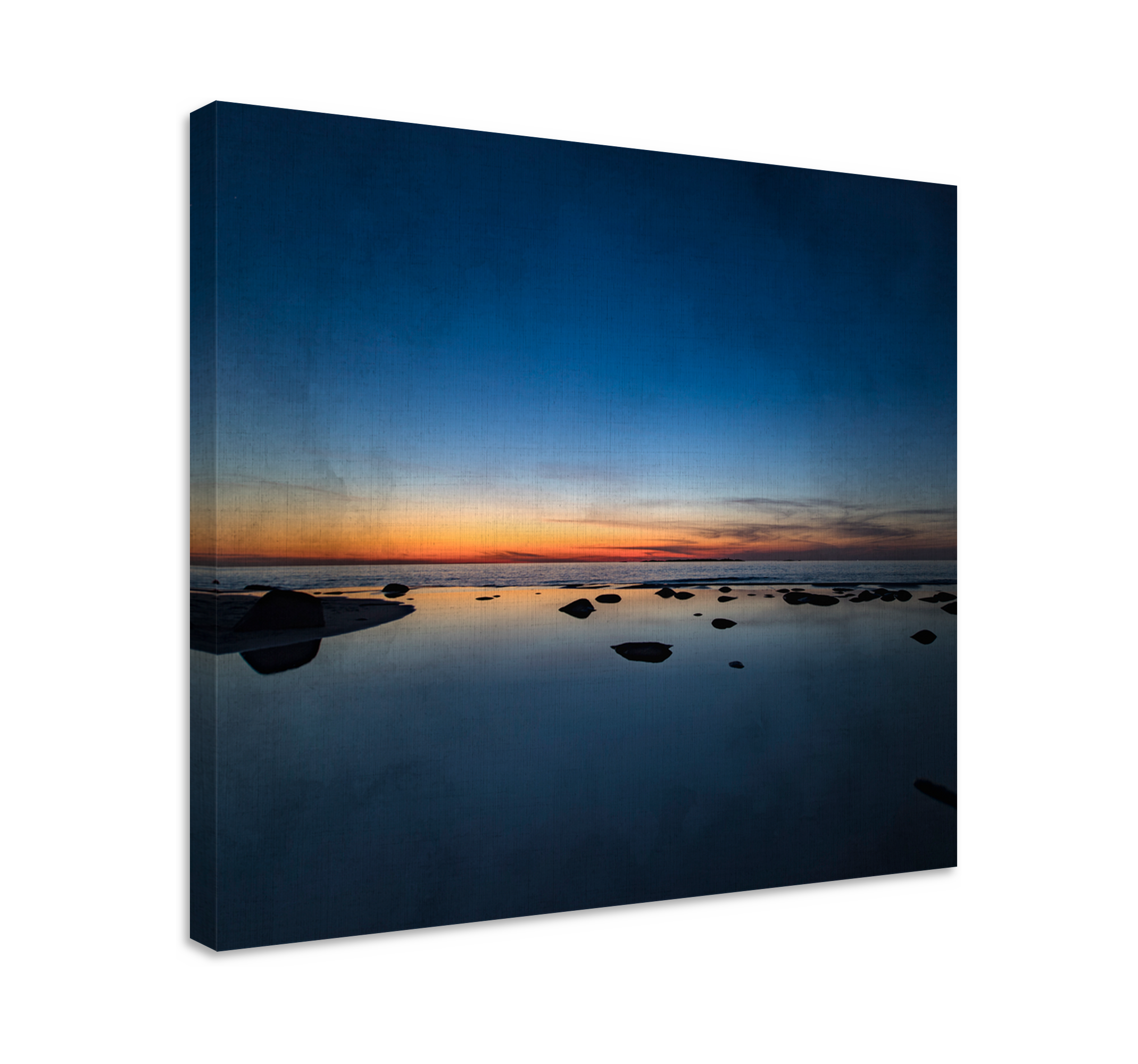 Cuadro paisajes mar en calma al atardecer