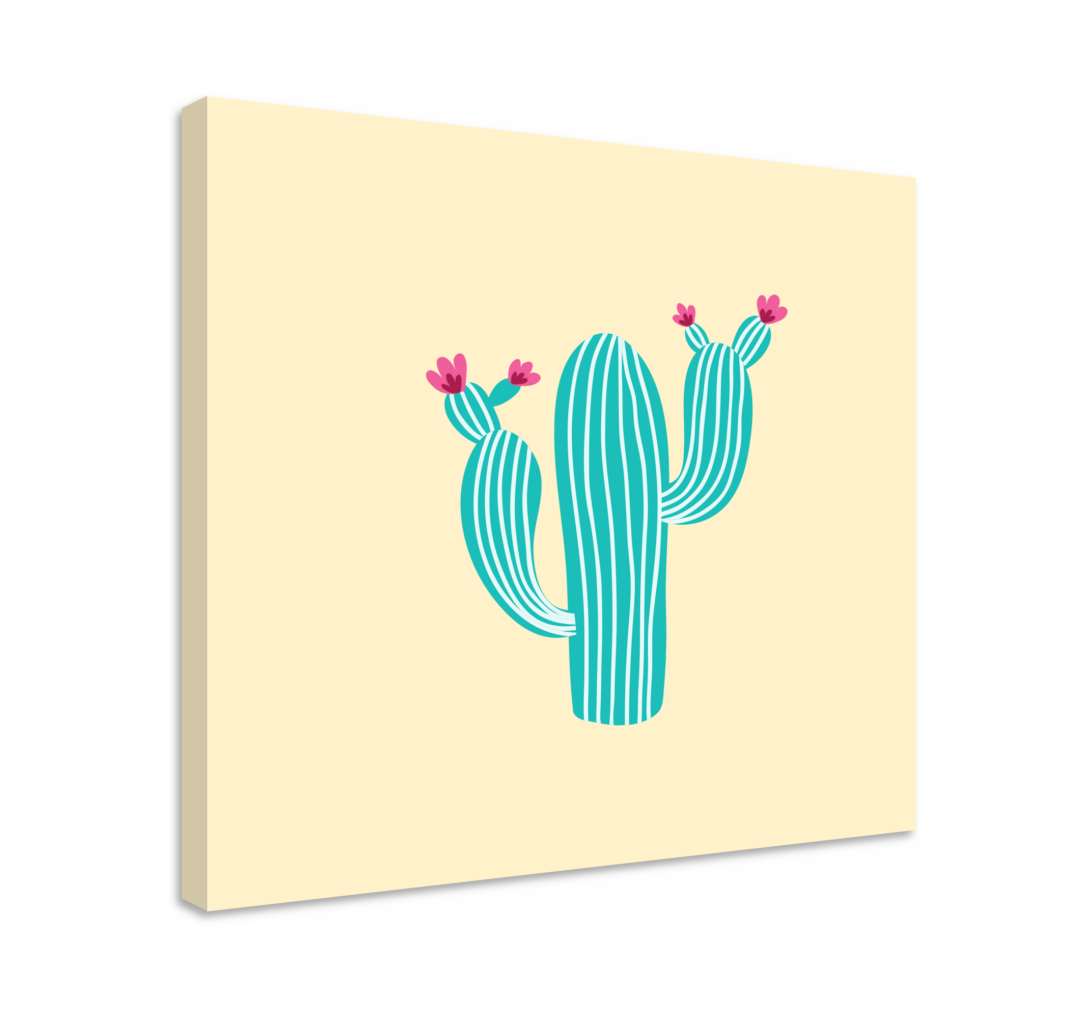 Tableau végétal Cactus bleu pastel - TenStickers