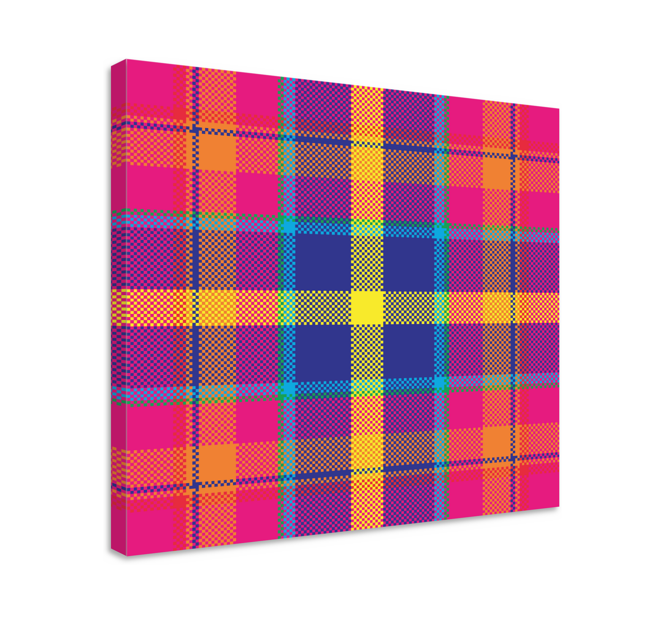 Colourful gingham pattern bedroom canvas - TenStickers