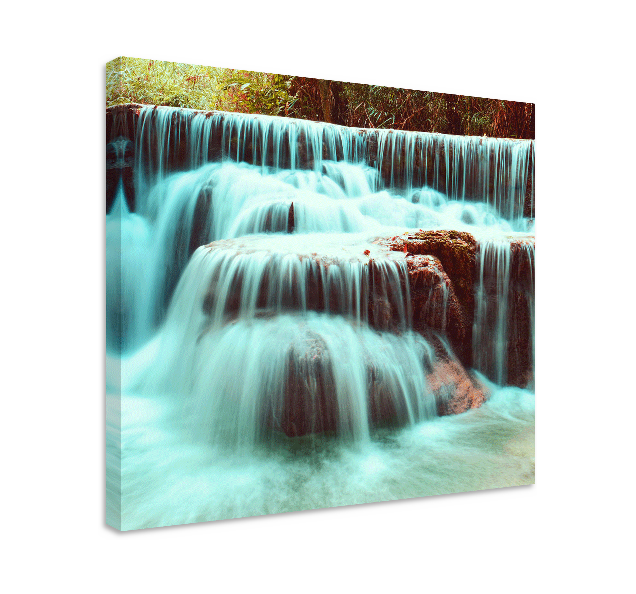 Prozorno modro slap pokrajine steno platno - TenStickers