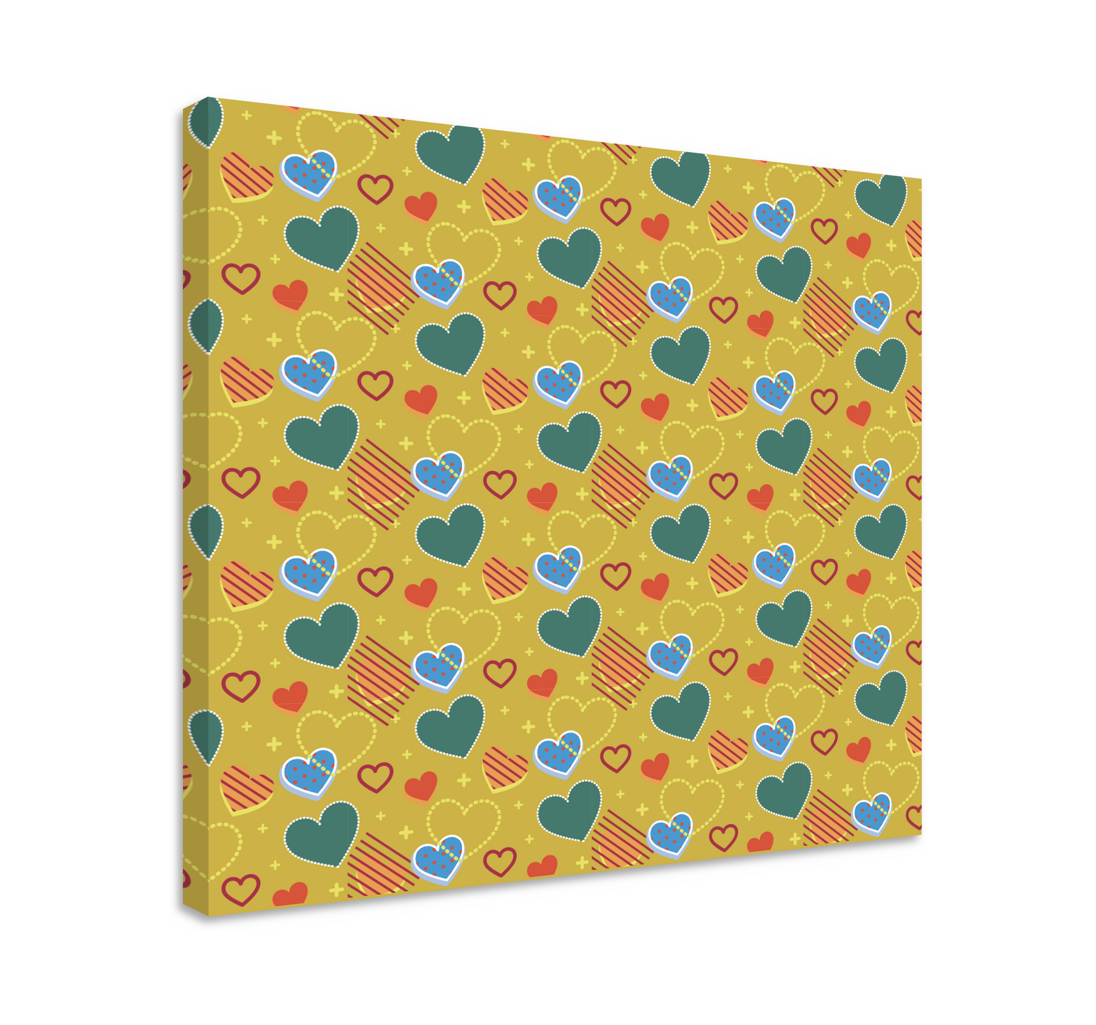 Inimi de desene animate colorate cu amprente de perete vintage ...