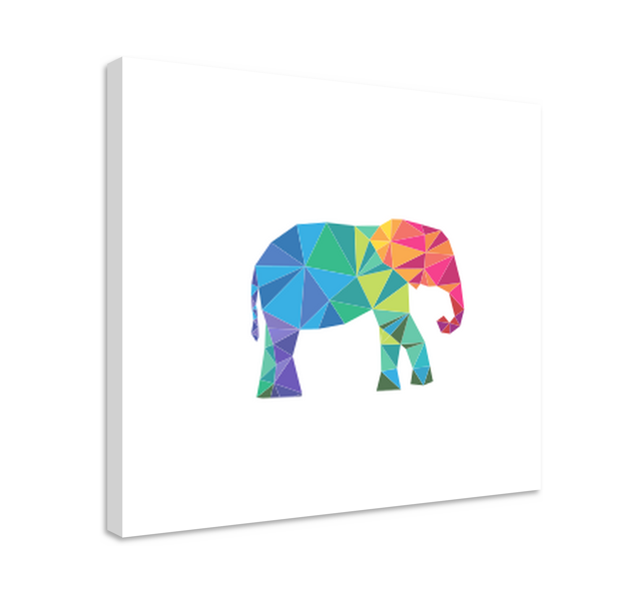 Tableau forme géométrique Triangles géométriques éléphant - TenStickers