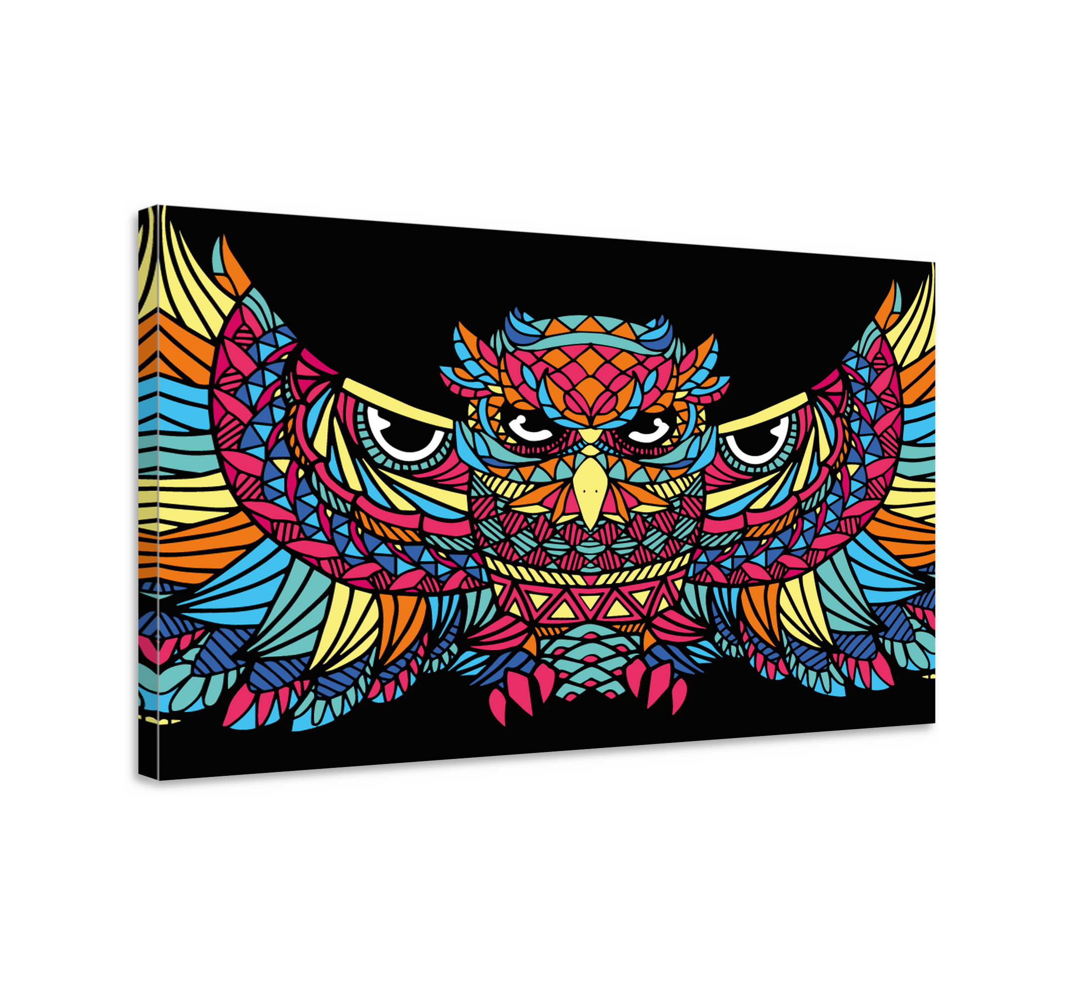 Geometric-animals brave owl bird canvas prints - TenStickers