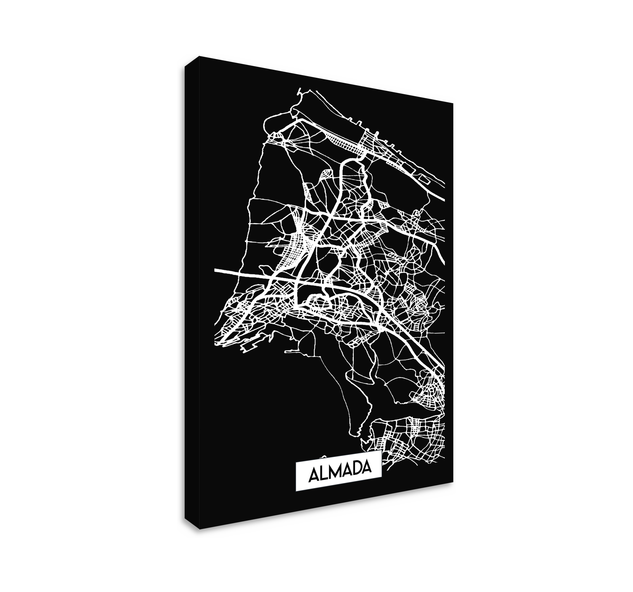 Quartos Decorativo de cidades Mapa topográfico de almada - TenStickers