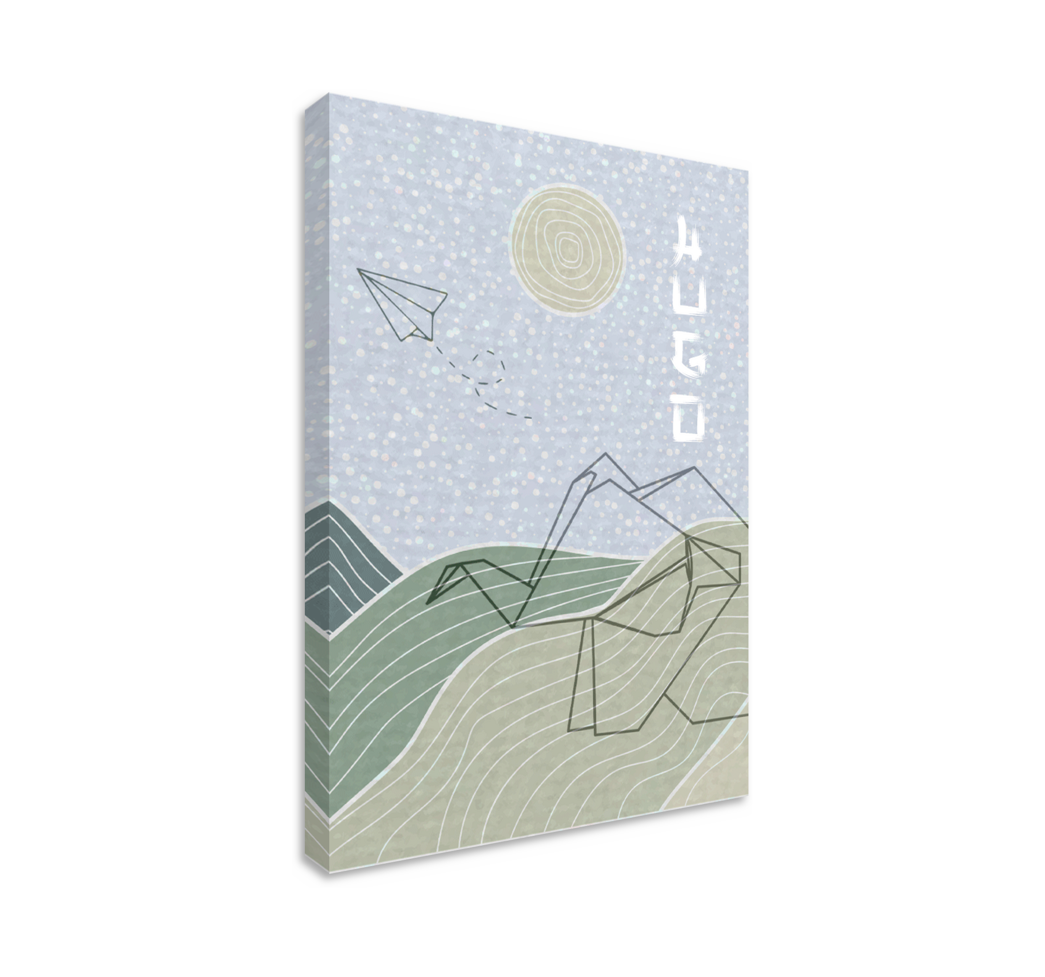 Playful Paper Airplane fruit canvas wall art