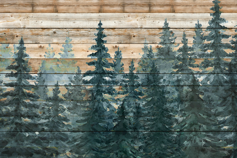 Tableau arbres majestueuse forêt de pins