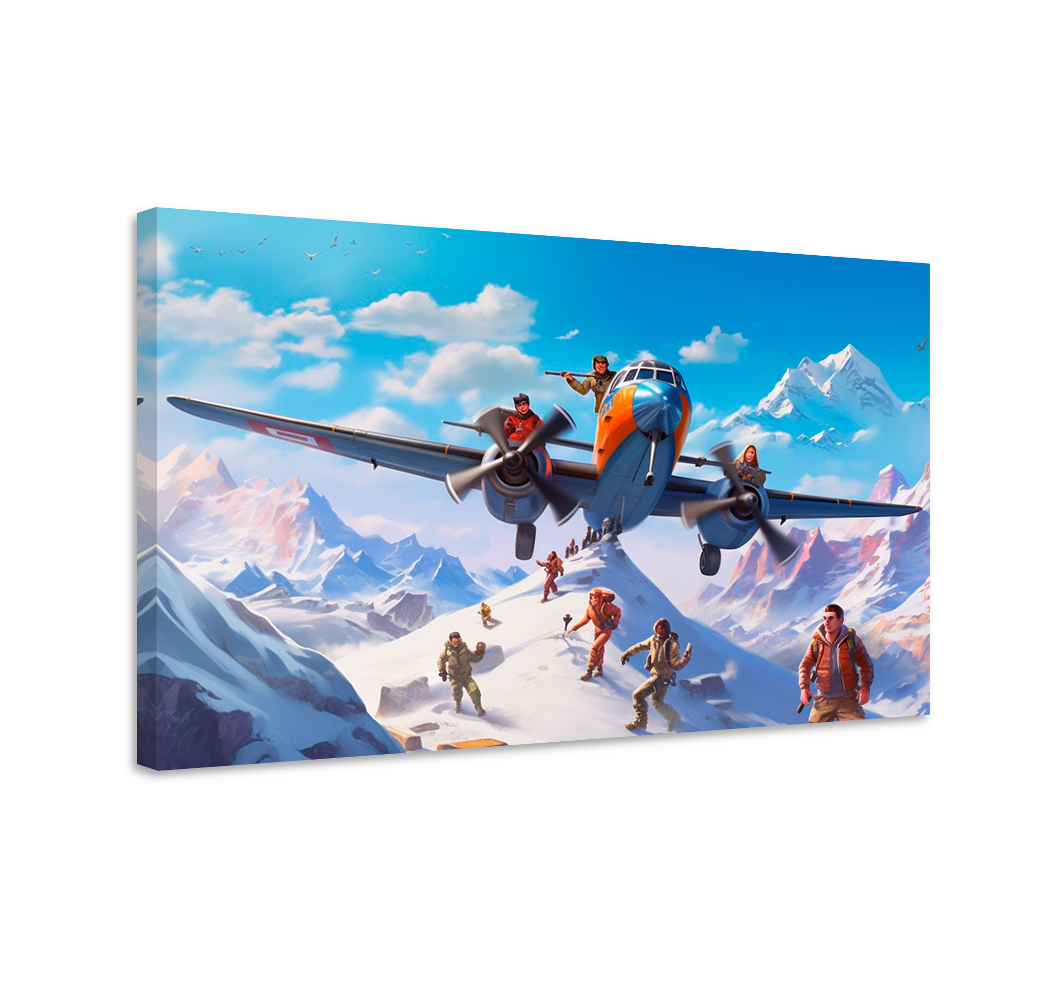 characters on an aeroplane video game canvas art - TenStickers