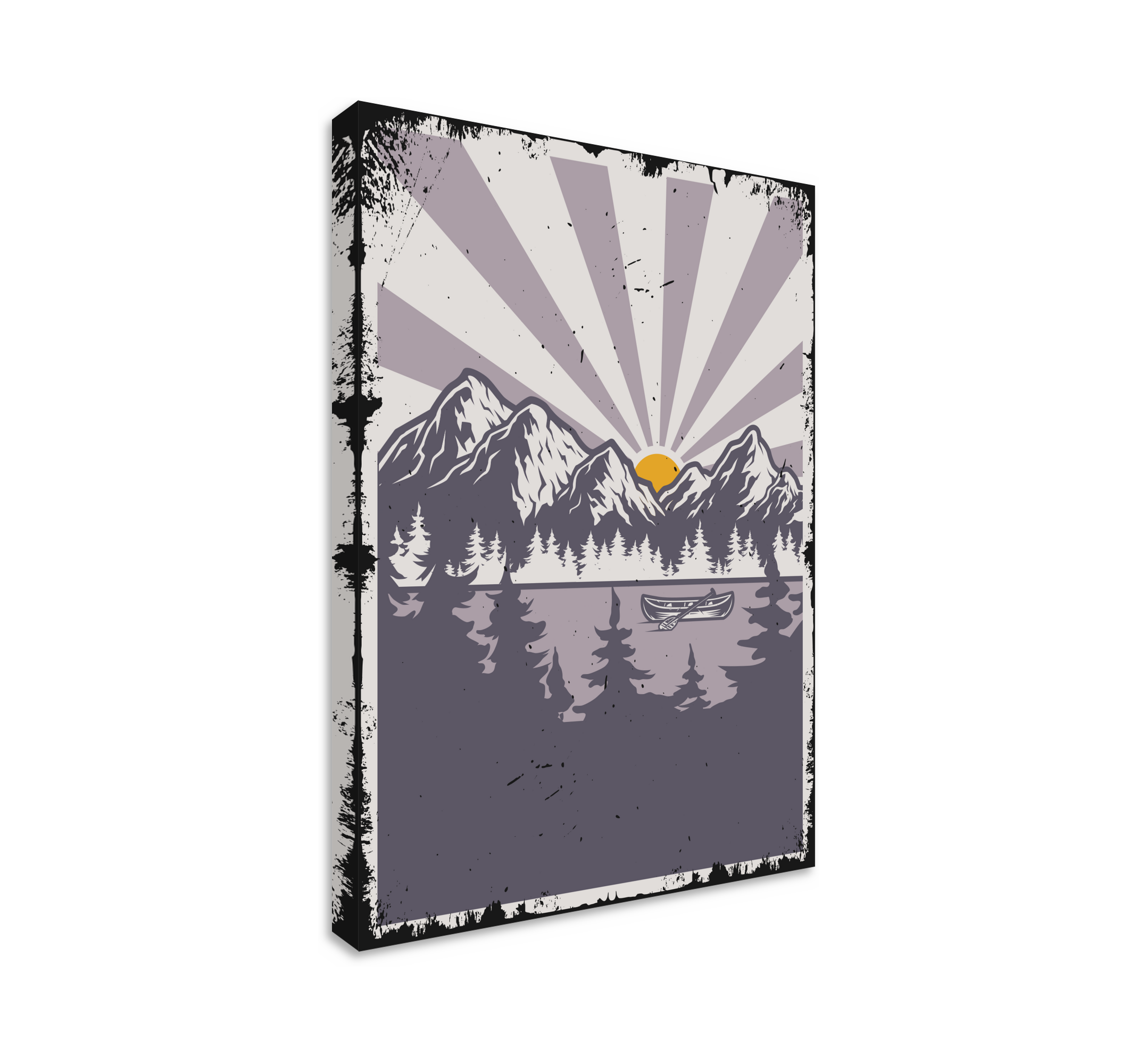 Tableau paysage lac et montagnes - TenStickers