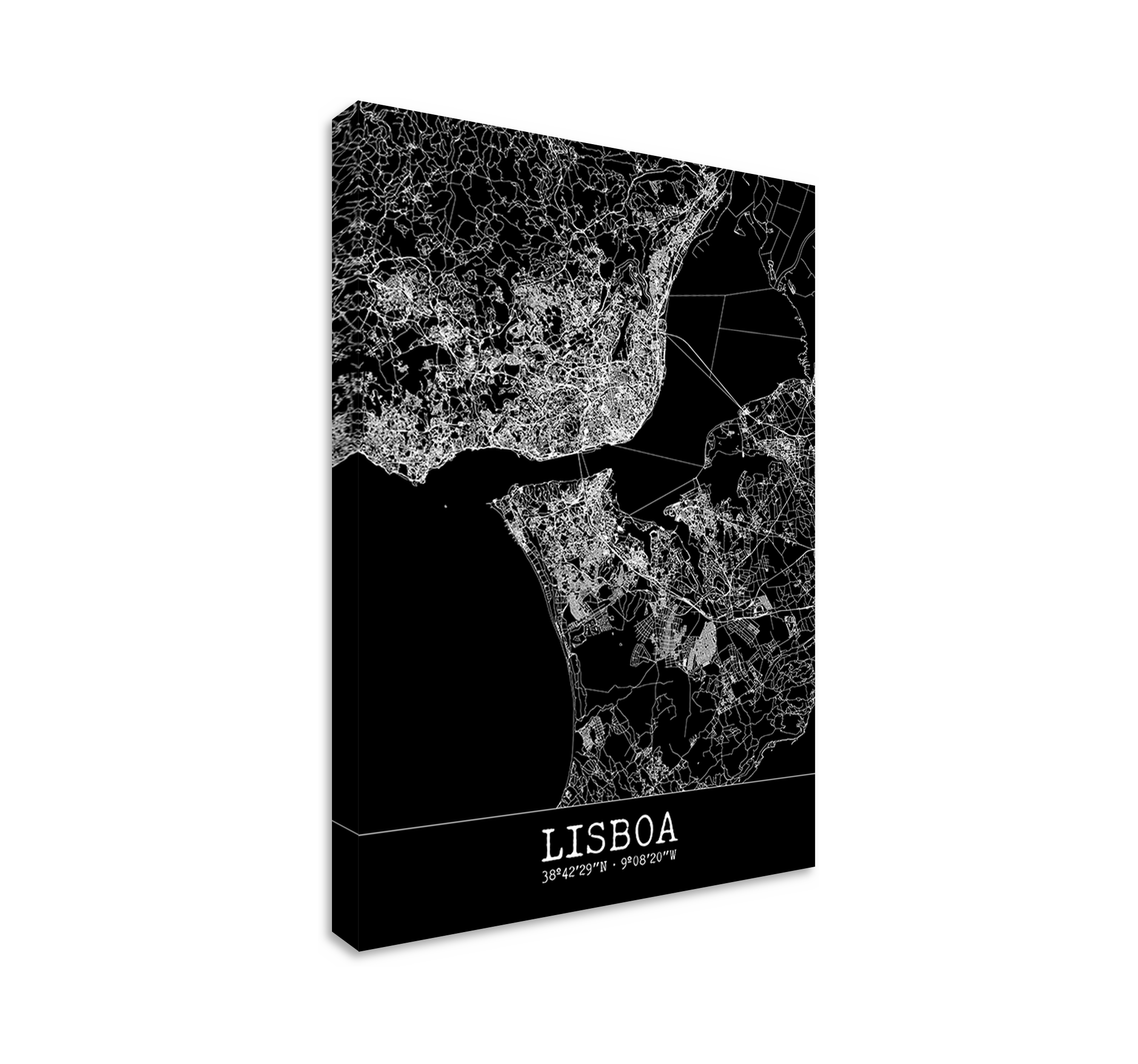 Quadro de cidade mapa aéreo de Lisboa - TenStickers