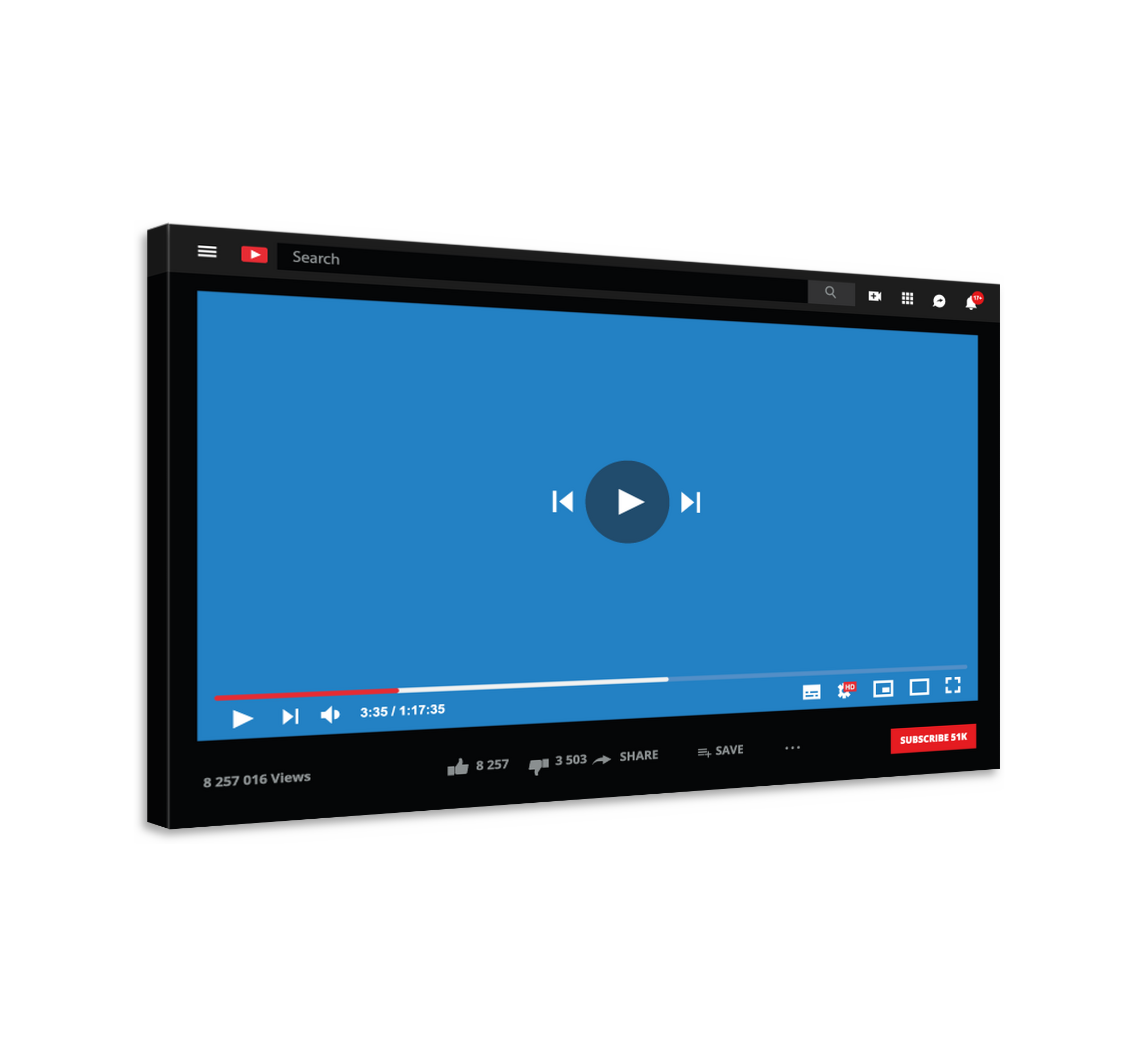 Tableau Youtube photo personnalisé - TenStickers
