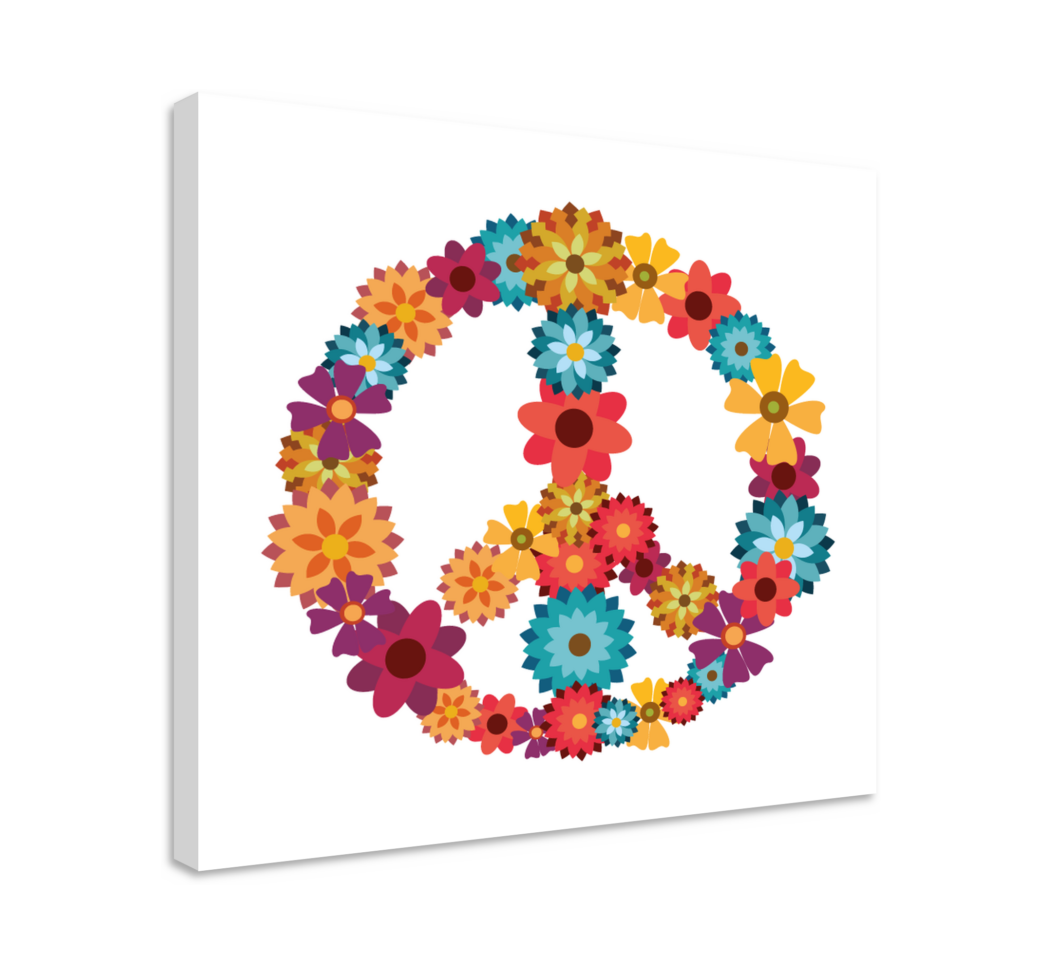 Hippie symbol blomste lerretsbilde Hippie symbol blomste lerretsbilde