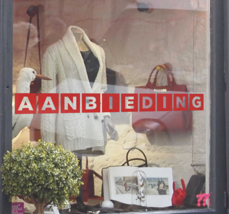 Muursticker tekst in blokjes aanbieding - TenStickers