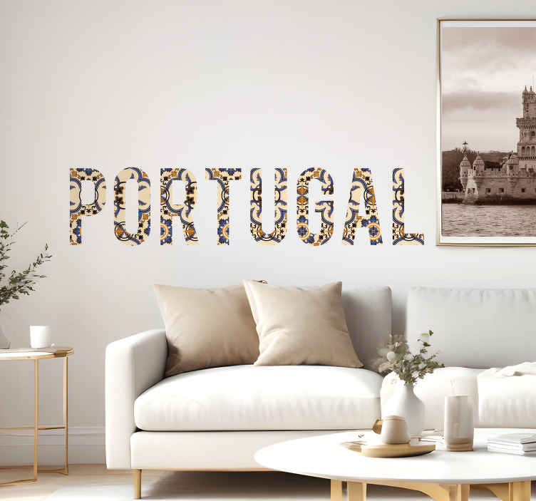 Portugal Traditional Tile Pattern country Sticker