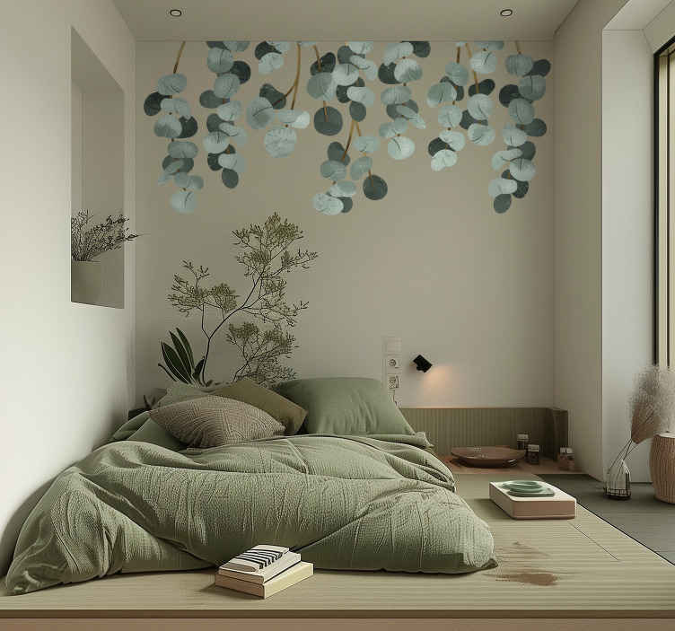 Hanging plants wall sticker for bedroom