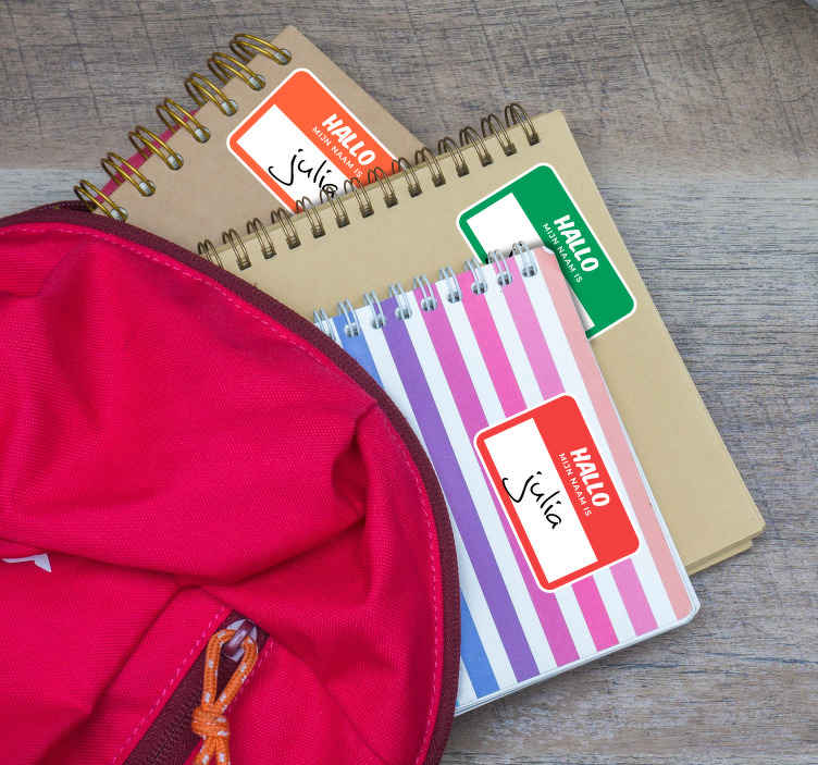 Naam kaartjes stickerset