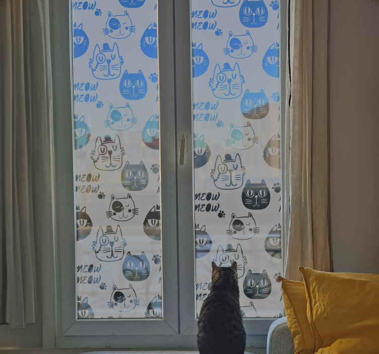 Head of cats window sticker