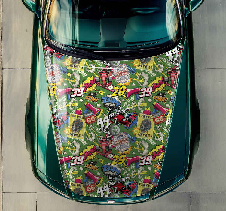 autocollant voiture multicolore pour la capuche