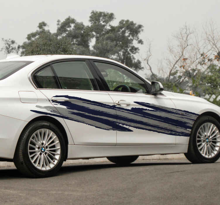 Twee tinten borstel ontwerp set auto sticker