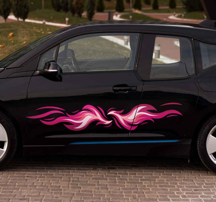 Tribale roze vlammenset decoratie sticker auto