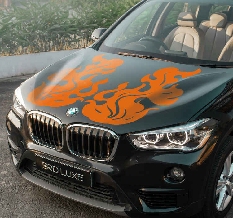 Flames car bonnet sticker