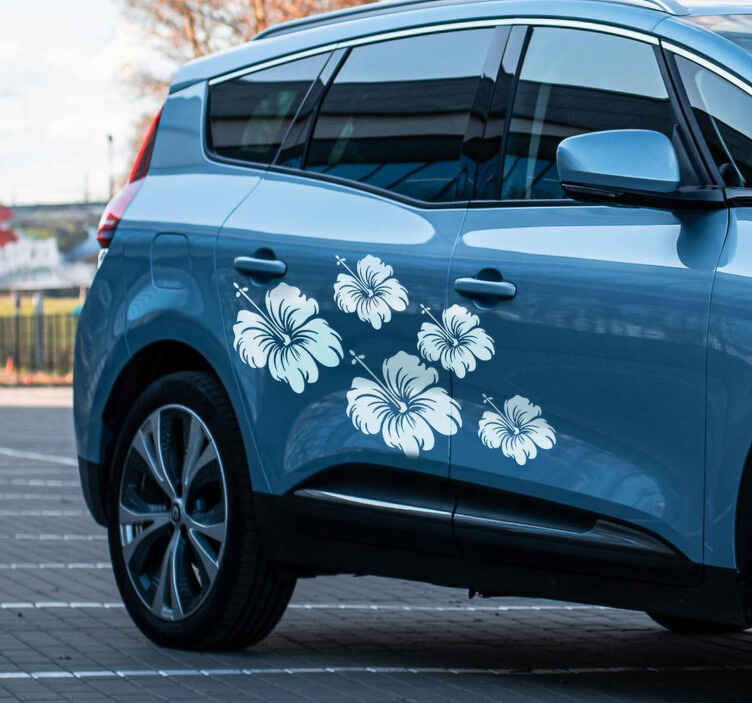 Hibiscus Flowers Car Decal